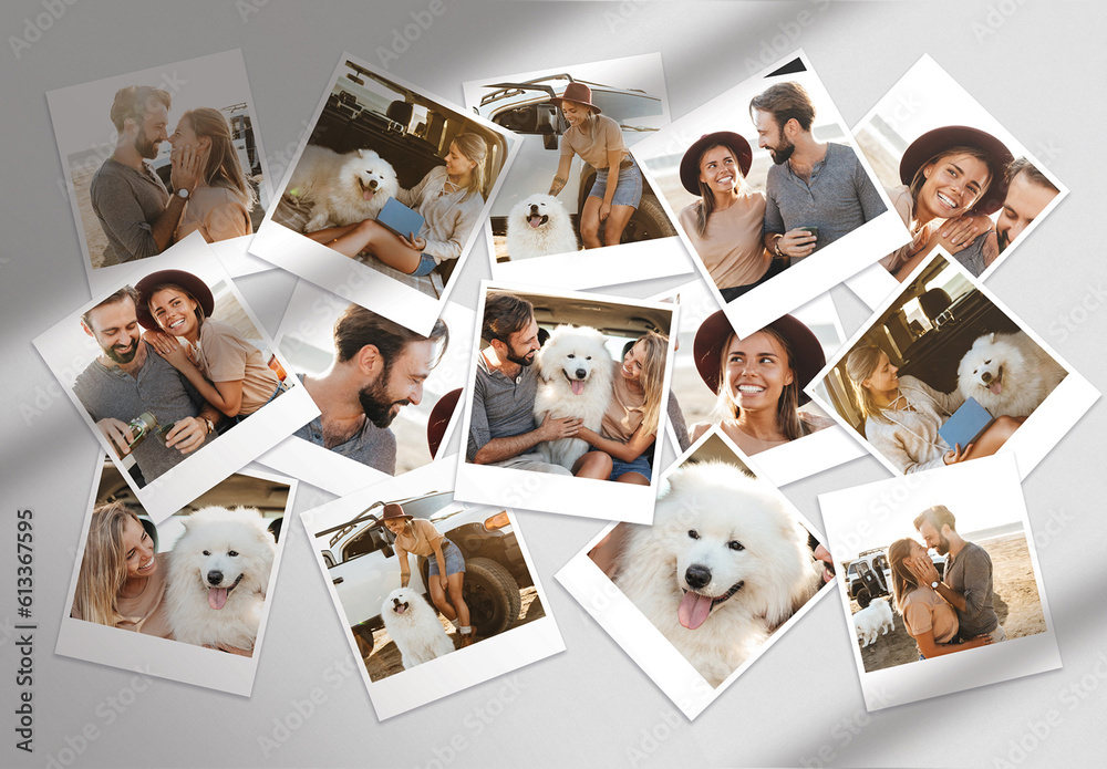 Photo Collage Moodboard Pile of Photos Template Stock Template | Adobe ...