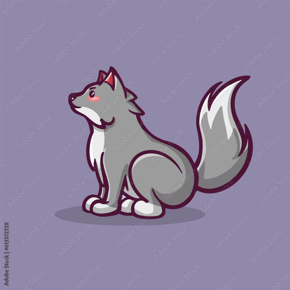 Cute wolf cartoon illustration Stock Vector | Adobe Stock