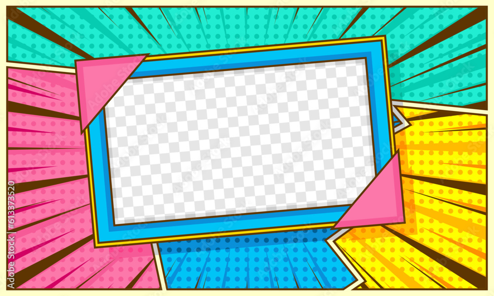 Cartoon pop art frame template background Stock Vector | Adobe Stock