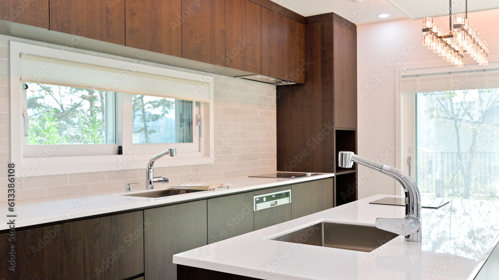 While installing a face-to-face kitchen, we also installed two faucets ...
