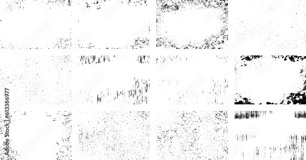 Overlay textures set stamp with grunge effect. Old damage Dirty grainy ...