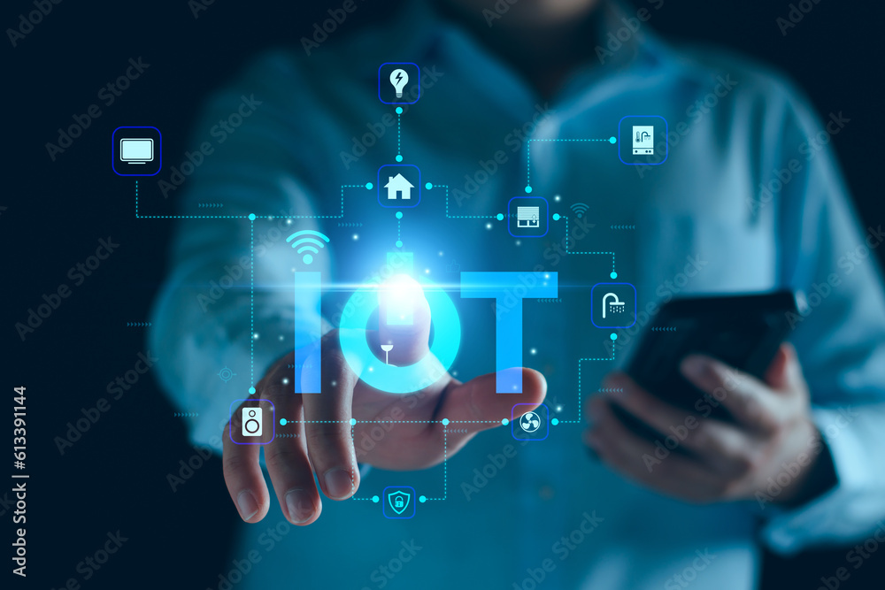 Foto Stock Smart home interface control iot internet of things ...