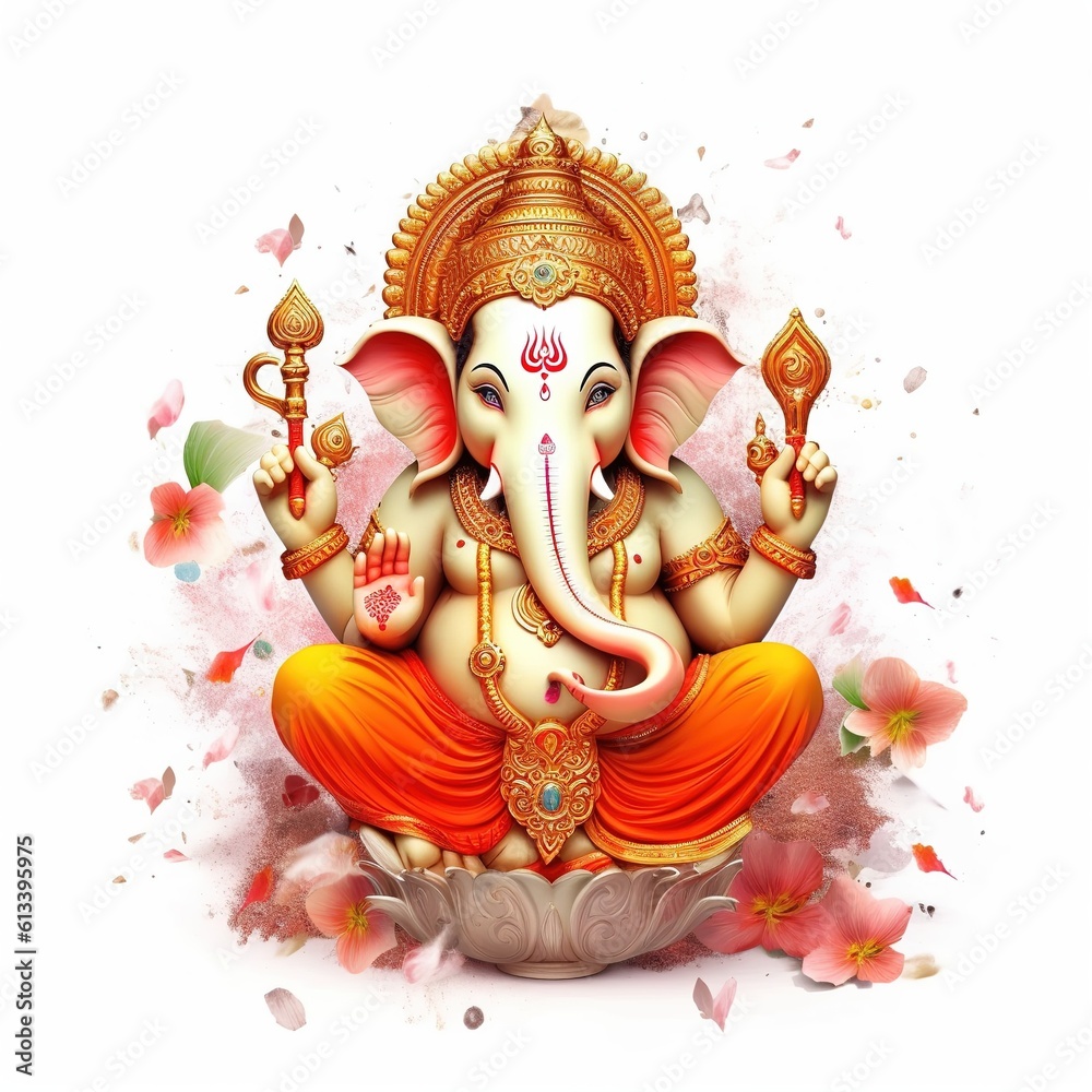 Illustration of Lord Ganesha for Ganesh Chaturthi. Ai Generated. Stock ...