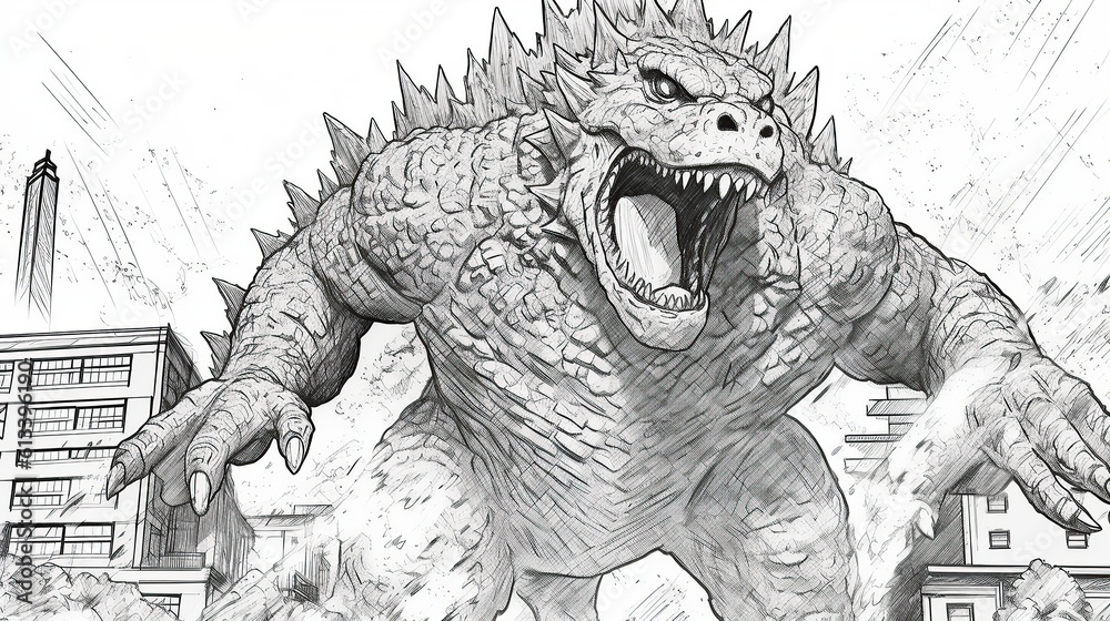 Godzila coloring pages best of coloring pages for kids, in the style of ...