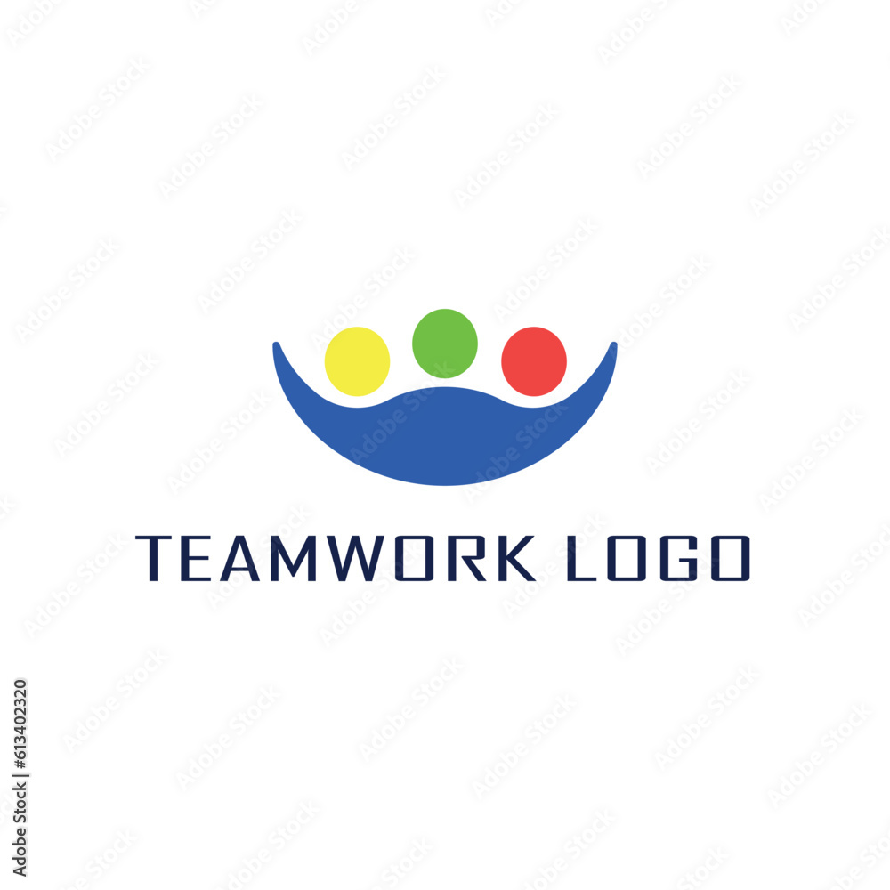 TEAMWORK LOGO, simple logo people work together, minimalist teamwork ...
