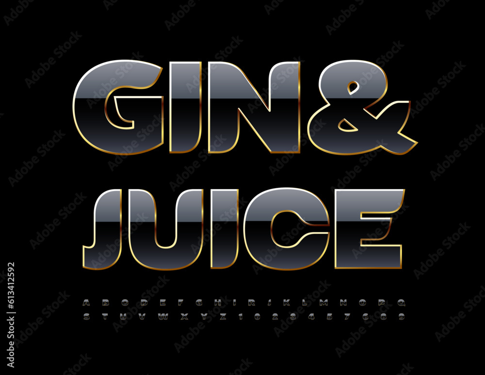 Vector premium Emblem Gin and Juice. stylish Black Font. Exclusive ...
