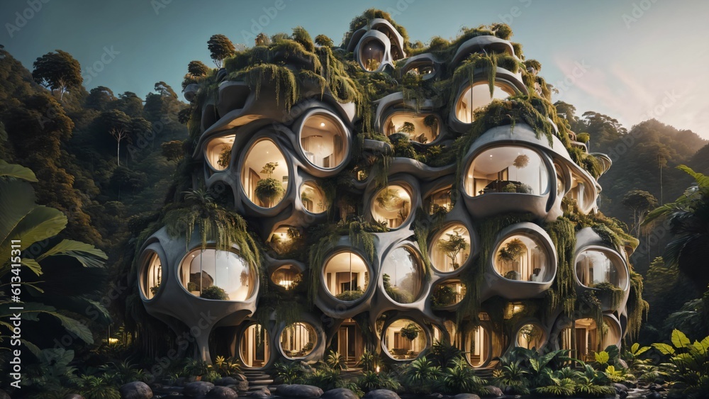 The Hive - Sci-fi futuristic brutalist architecture style building ...