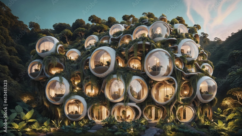 The Hive - Sci-fi futuristic brutalist architecture style building ...