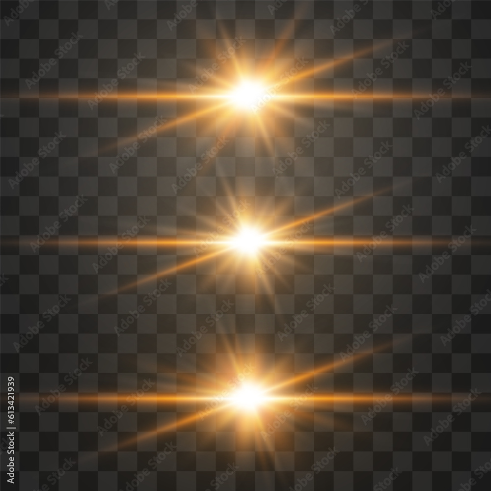 Vector transparent sunlight set. Light png. Special flash light effect ...