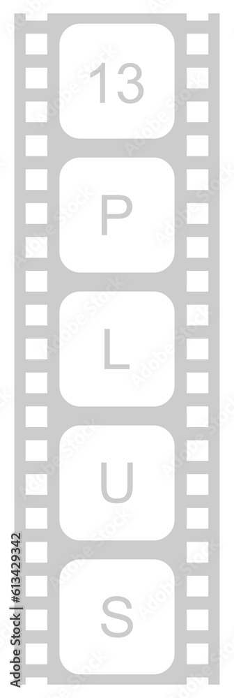 Sign of Adult Only for Thirteen Plus 13+ Age in the Filmstrip. Age ...