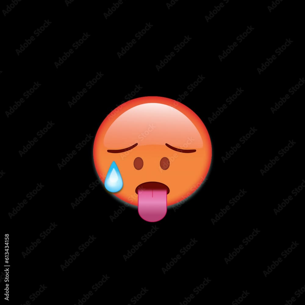 'Overheated' Animated Emoji with transparant alpha background, ready to ...