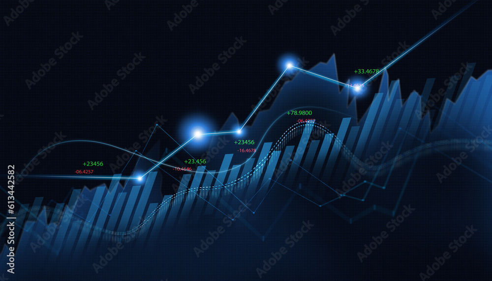 Stock market investment trading graph growth.Investment finance chart ...