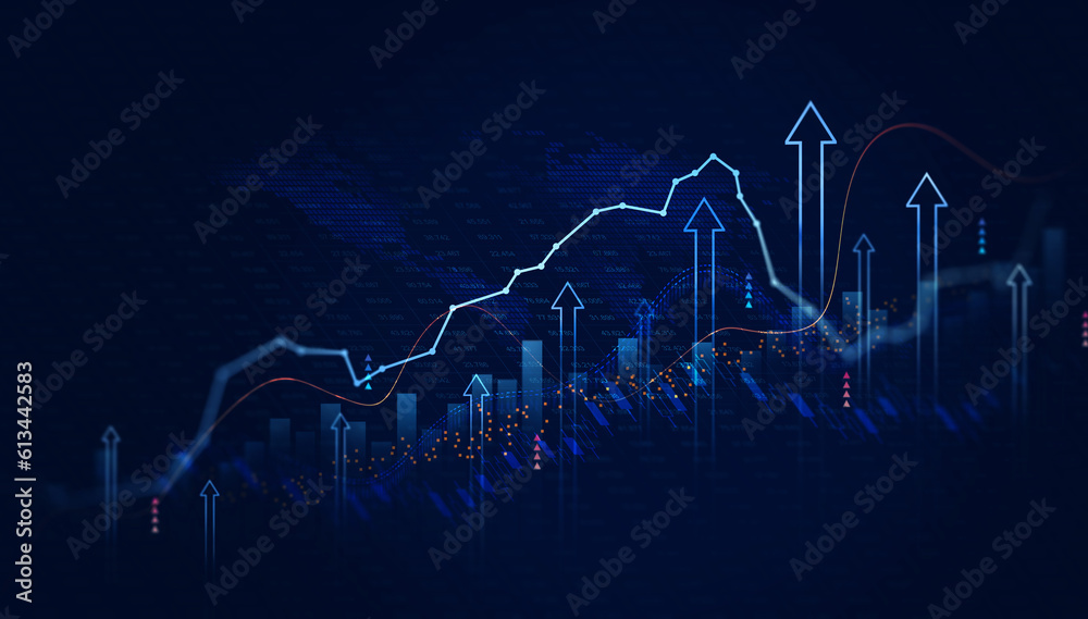 Stock market investment trading graph growth.Investment finance chart ...