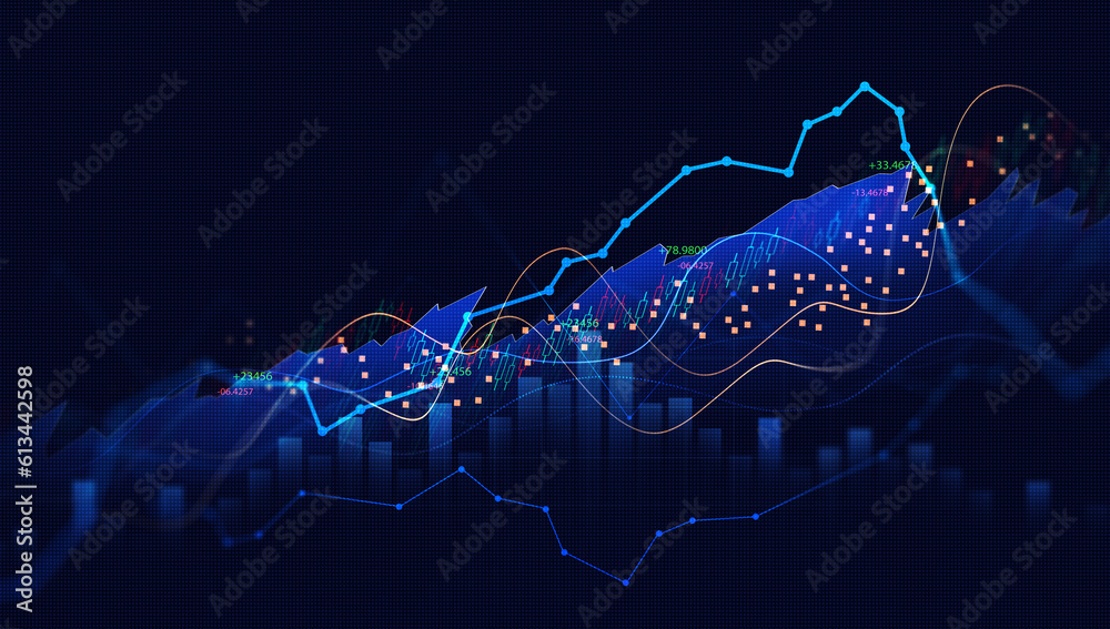 Stock market investment trading graph growth.Investment finance chart ...