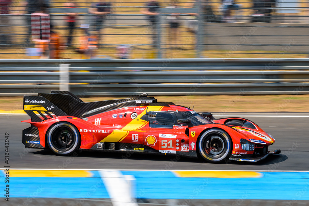 Le Mans, France - June 10, 2023: The Ferrari 499P Hypercar race car No ...
