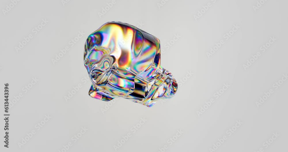 3D background. Abstract dispersion glass .Futuristic blob with rainbow ...