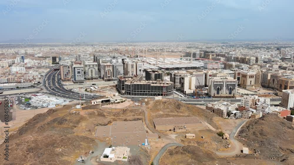 Medina, Saudi Arabia: Aerial view of famous city in Arabia, iconic ...