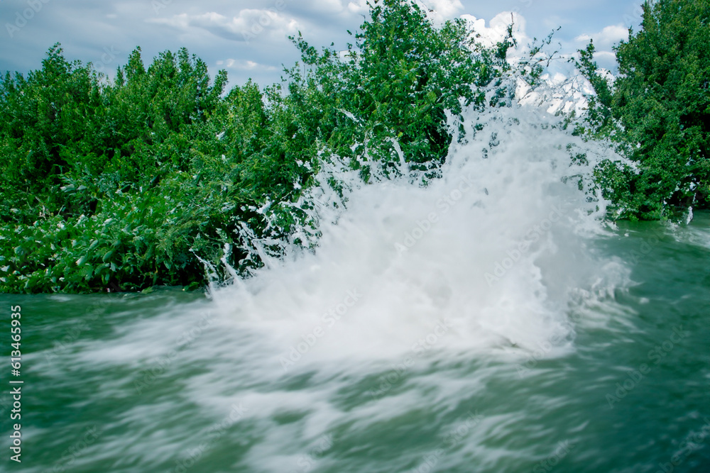 Typhoon Lan. Floods. Flood. Streets, promenades and beach flooded ...