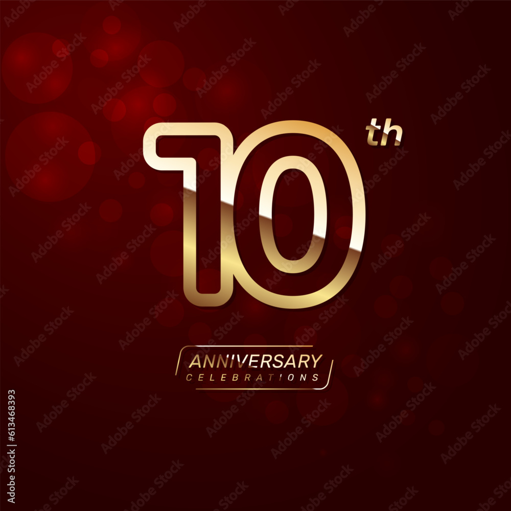 10th Year Anniversary Logo Design With A Double Line Concept In Gold 10th-year-anniversary-logo-design-with-a-double-line-concept-in-gold