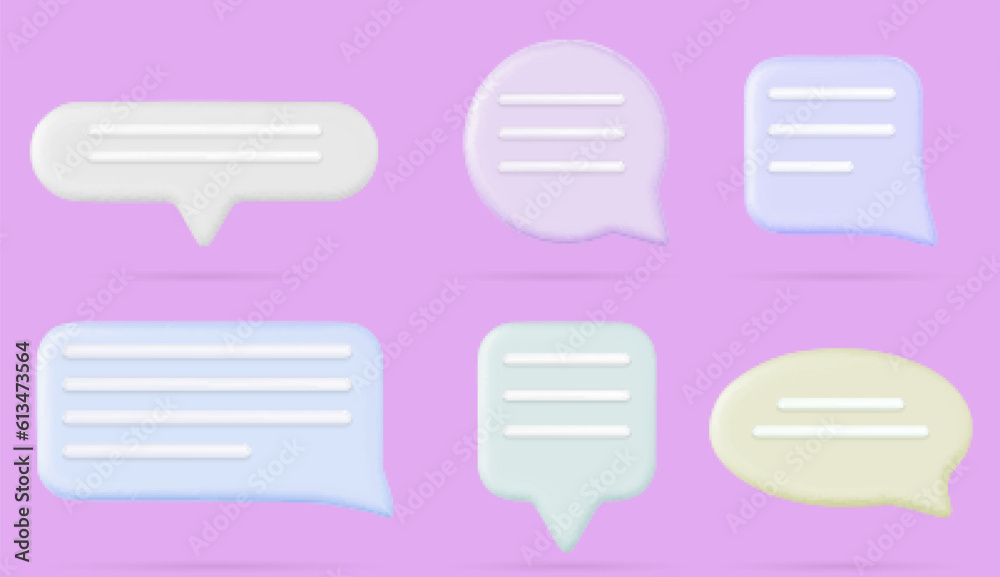 3d chat speech for message box or comment vector icon. Text dialog ...