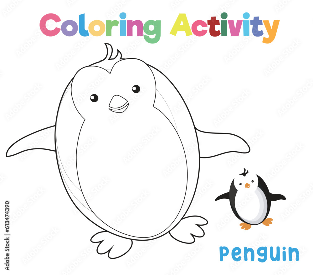 Coloring the penguin, the sea animal. Coloring sea animals worksheet ...
