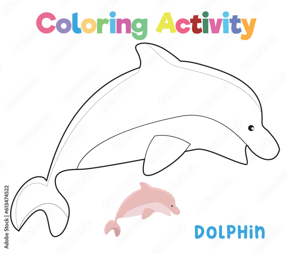 Coloring the dolphins the sea animal. Coloring sea animals worksheet ...