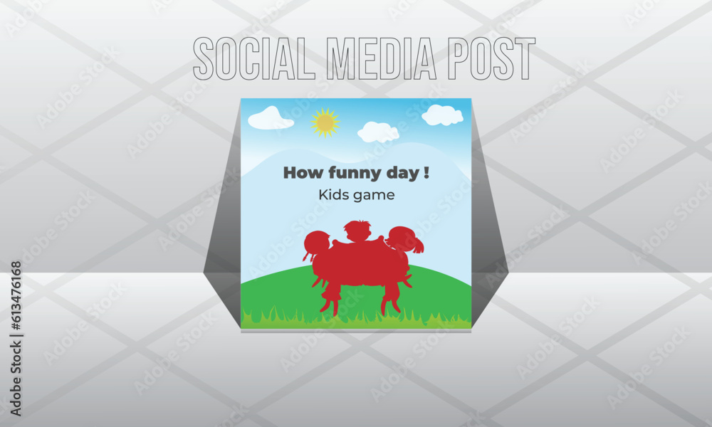 Simple, clean, modern and creative kids game social media poster design ...