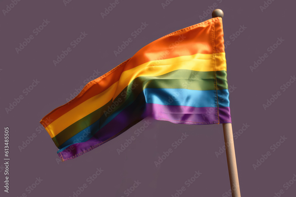 Holding a progress pride flag that includes intersex representation ...