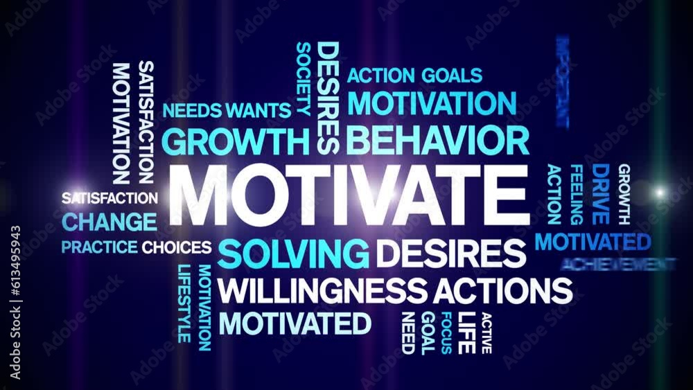 Motivate Animated tag word cloud;text design animation kinetic ...