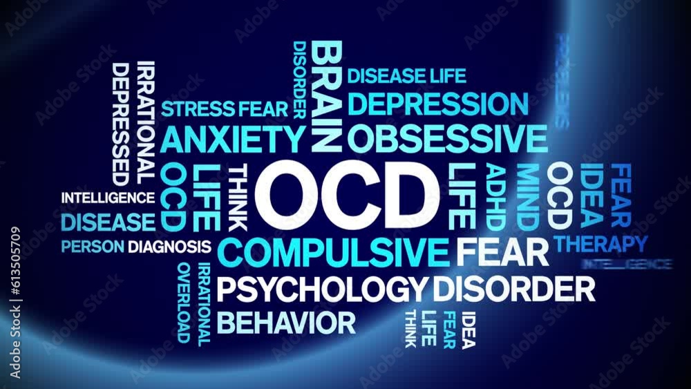 OCD animated tag word cloud;Obsessive-Compulsive Disorder animation ...