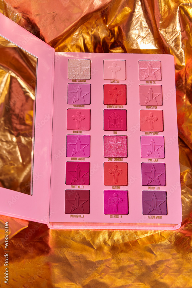 Udachnyy, Russia - 06.15.2023: JEFFREE STAR COSMETICS Eyeshadow palette ...