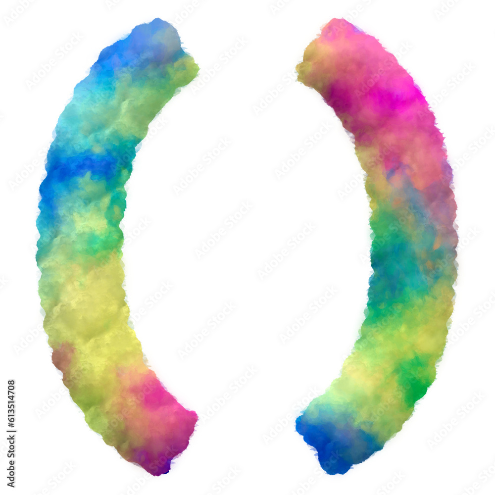 Colorful fluffy clouds alphabet symbols and punctuation marks. This is ...