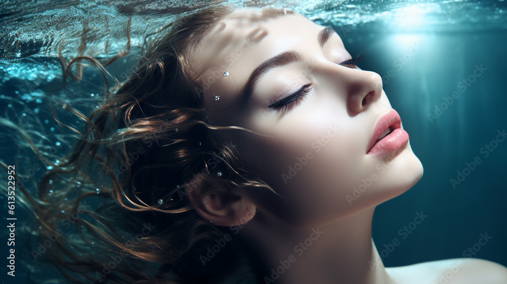 Fashion portrait of beautiful young woman with long curly hair ...