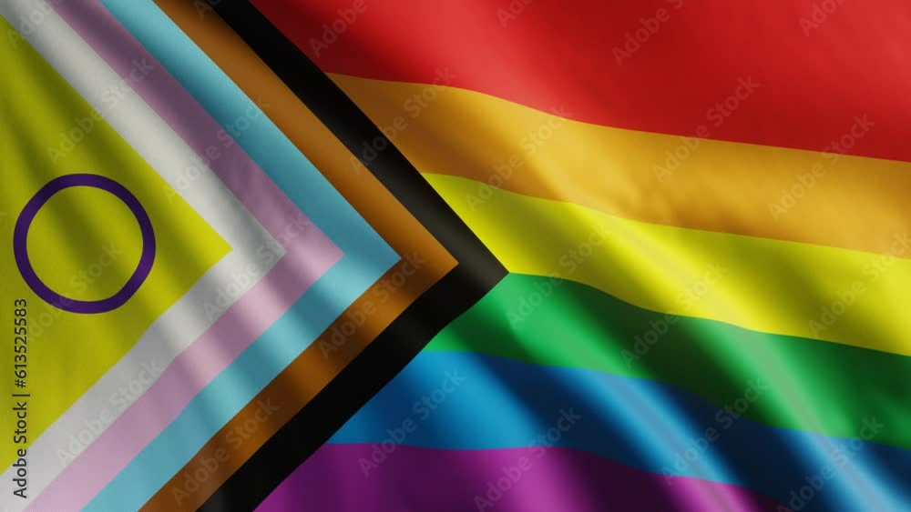 Vidéo Stock LGBT Rainbow Flag with inclusion and progression colours ...