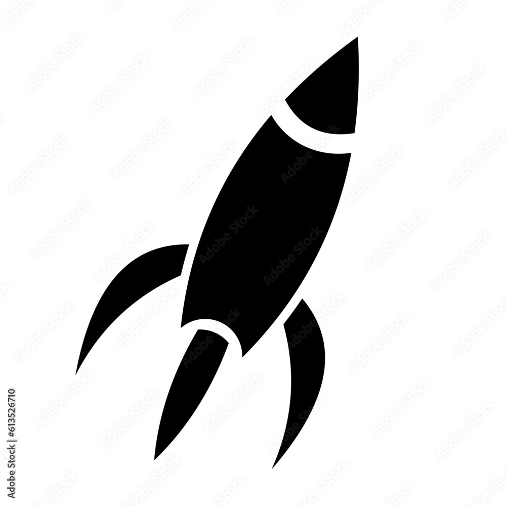 Rocket black icon on a transparent background. Stock Vector | Adobe Stock