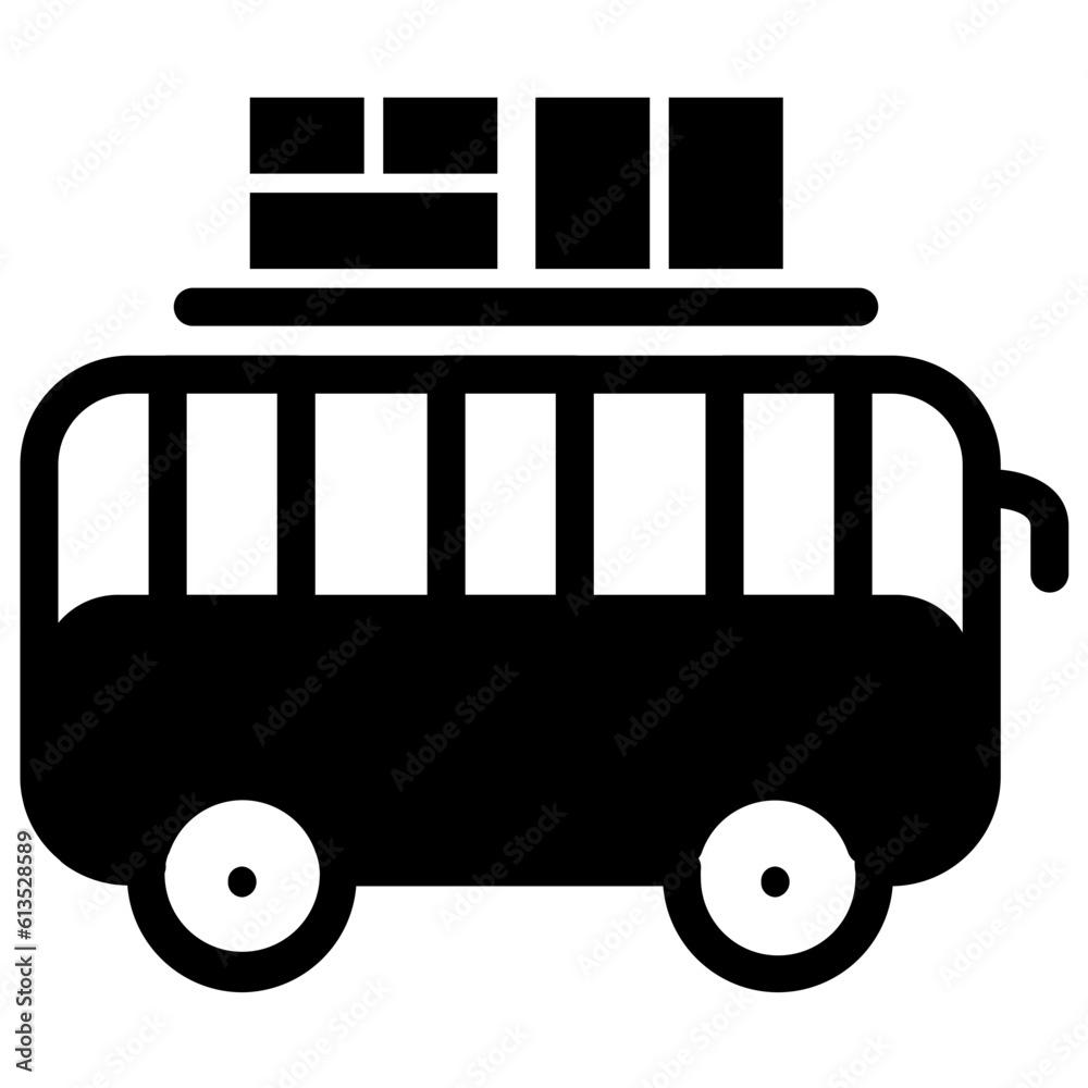 Bus Icon: A graphical representation symbolizing a bus, commonly used ...