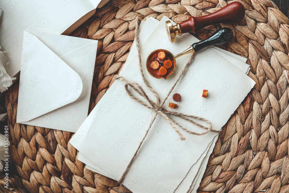 Letter stamp tools, aesthetic photo Stock Photo | Adobe Stock