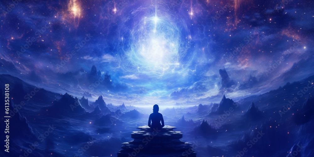 Concept of meditation and spirituality, chakras and enlightenment ...