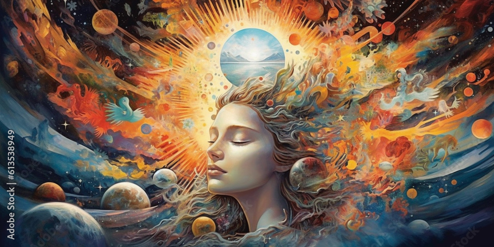 Concept of meditation and spirituality, chakras and enlightenment ...