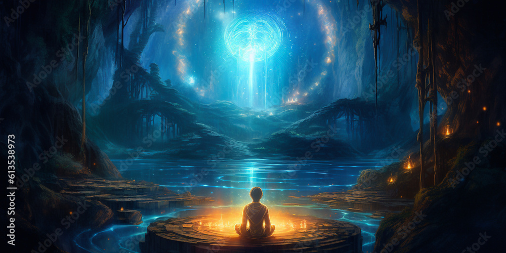 Concept of meditation and spirituality, chakras and enlightenment ...