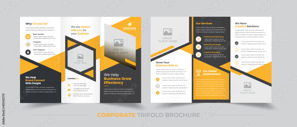 Trifold Brochure Pamphlet Template | Modern Business Layout | Easy To ...