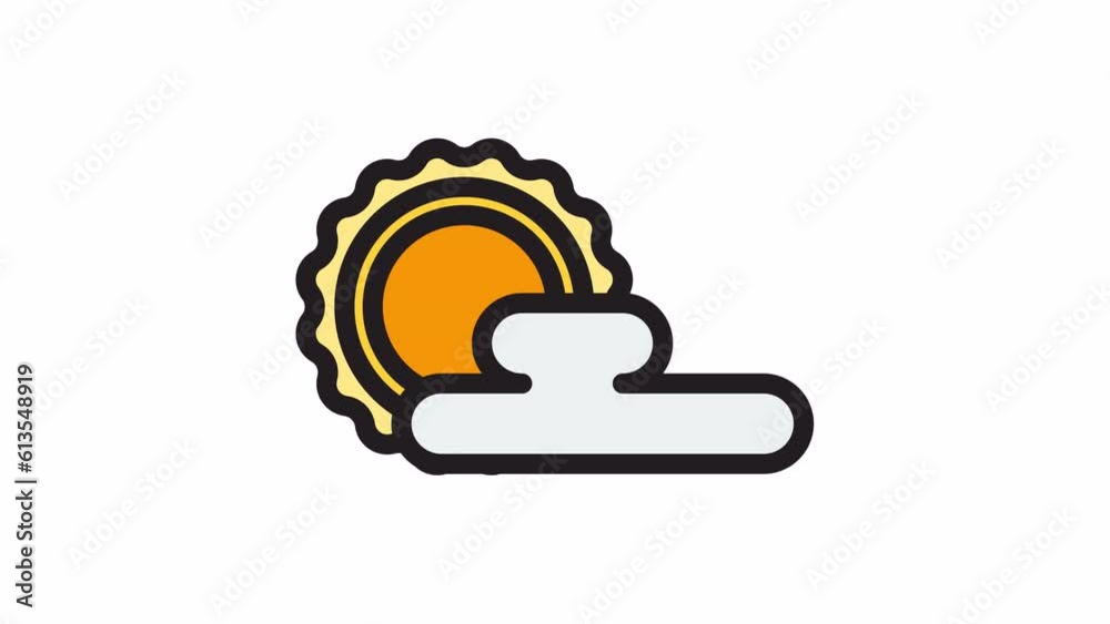 Sunny and Cloudy, Weather animated icon on transparent background ...