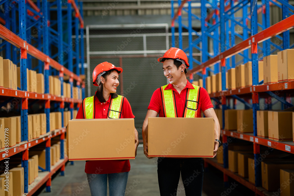 Checking goods and consumables on shelves with stock background in ...