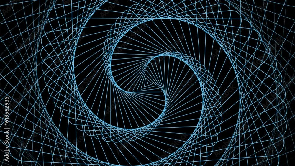 Minimal thin lines in infinite rotation. Holographic backdrop in wave style. Swirl colors ...