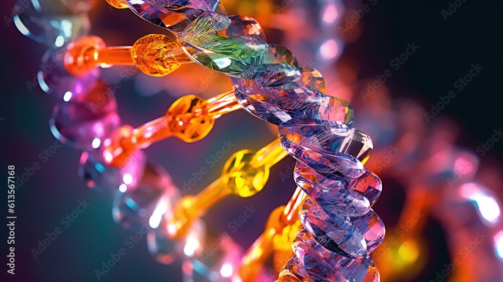 Molecular structure of DNA. Concept of genetics, science and medicine ...