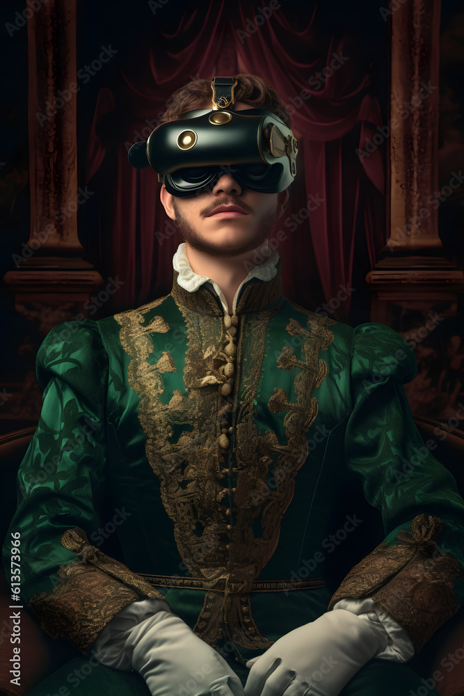 Time Traveler Lord: Embracing the Past with VR Glasses ai generated art ...