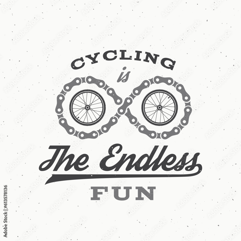 Vecteur Stock Cycling is the endless fun. Retro Vector Bike Label Logo ...