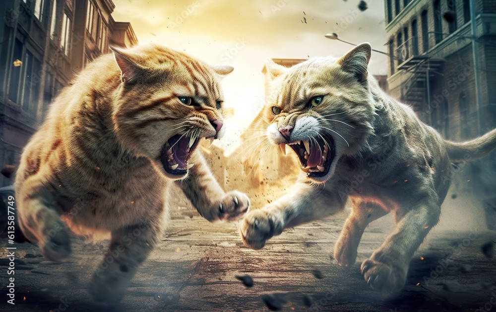 Mutant dogs, cats and other animals fight with each other in the ...