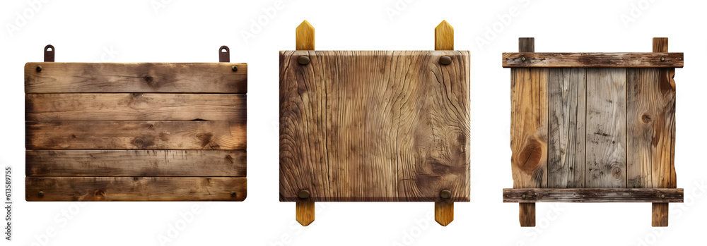 Blank empty wooden rustic signage sign board wood on transparent ...