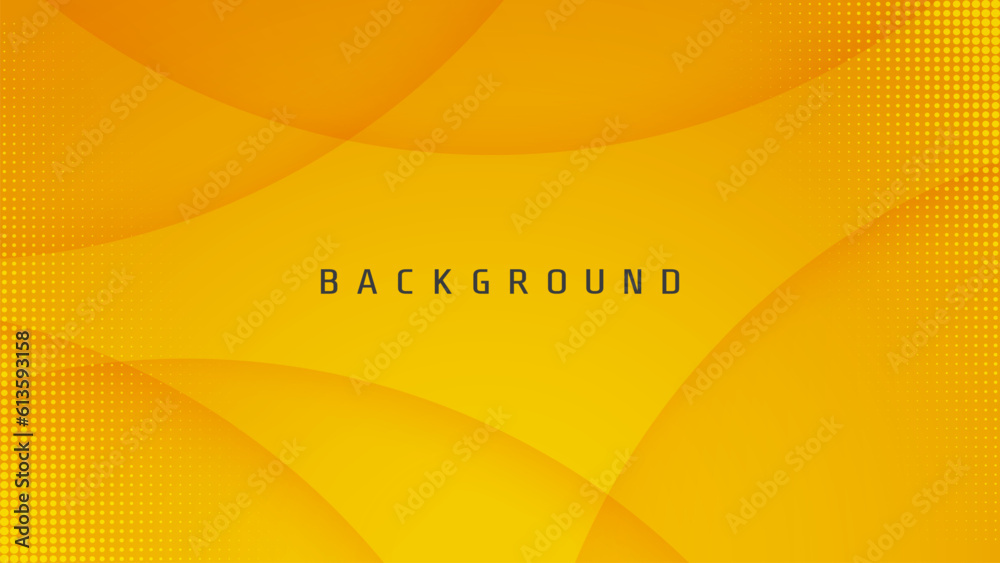 Abstract modern yellow background with dynamic curve and halftone ...